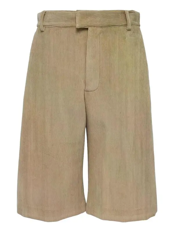MSGM Knee-length Bermuda Shorts In Corduroy - Neutrals
