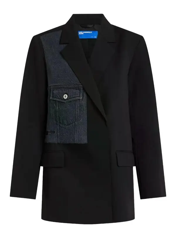 Karl Lagerfeld Flap-pocket Panelledl Blazer - Black