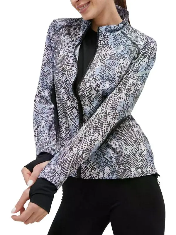 Adidas Zip-up Jacket With Snakeskin Print - Black