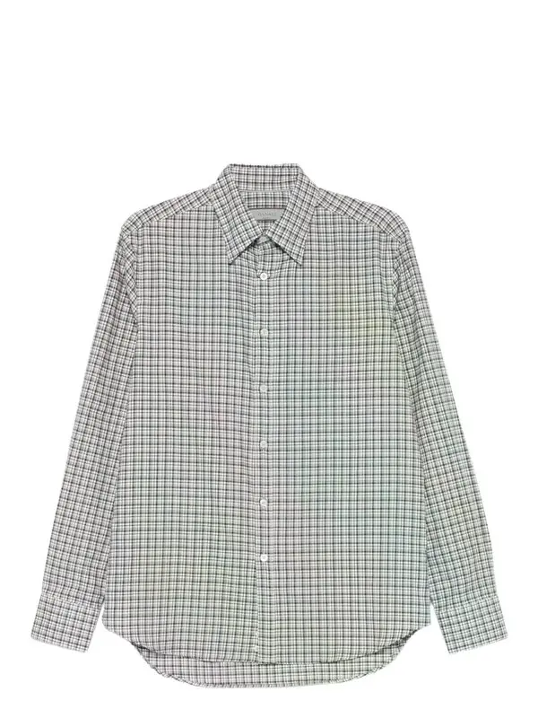Canali Checked Cotton Shirt - Grey