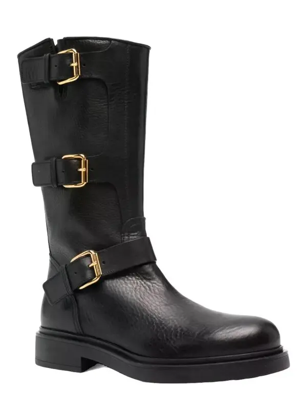 Agl Loren Buckle Strap Boots - Black