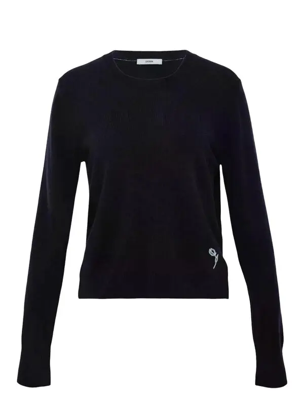 Erdem Crew Neck Embroidered Detail Sweatshirt - Blue