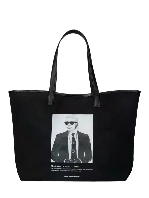 Karl Lagerfeld Tote Bag With Karl Photo Print - Black