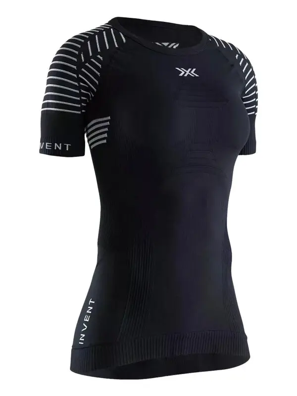 X-BIONIC Striped T-shirt With Ribbed Texture - Black