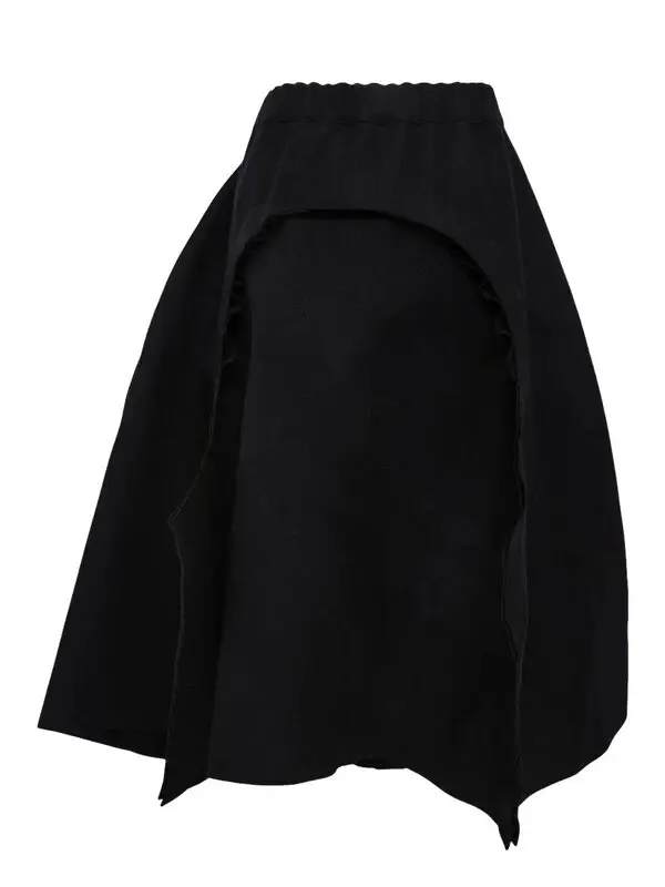 Comme Des Garçons Asymmetric Hem Midi Skirt - Black