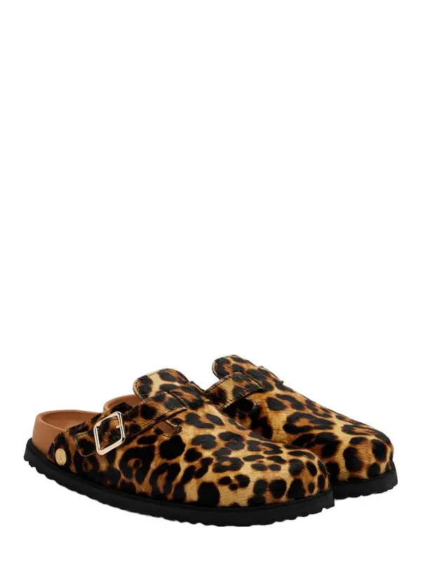 BIRKENSTOCK Boston Leopard-print Calf Hair Clogs - Beige