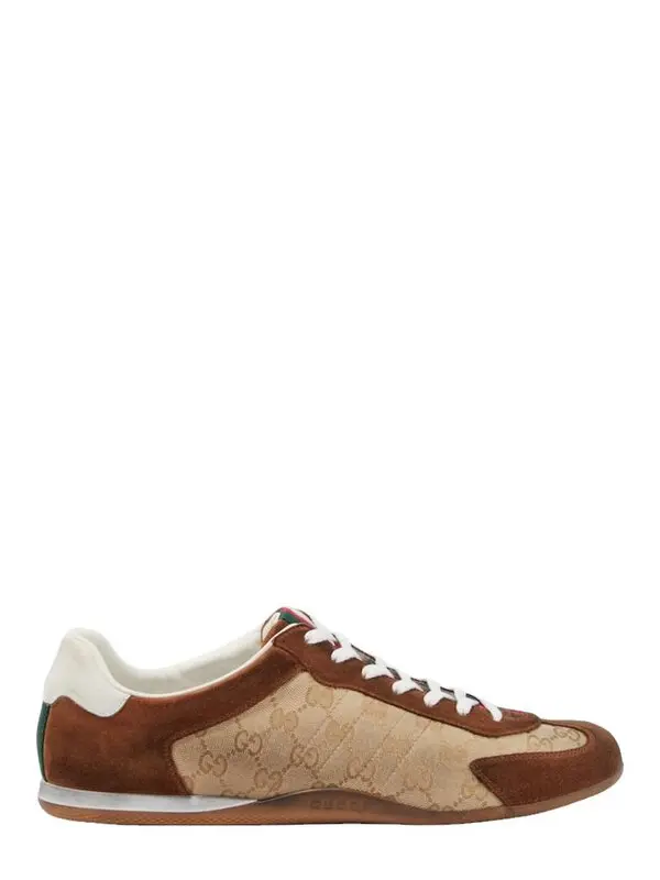 Gucci Shift Gg Canvas And Suede Sneakers - Brown