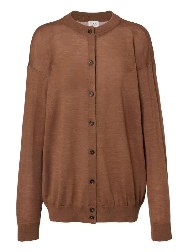 TOD'S Virgin Wool Cardigan - Brown
