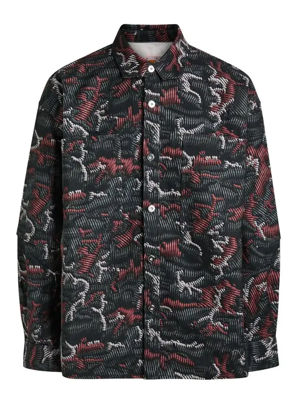 PDF CHANNEL Raf Patterned Cotton Overshirt - Multicoloured 1
