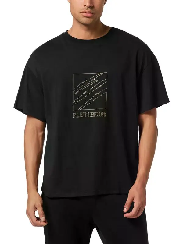 PLEIN SPORT Scratch-logo T-shirt - Black