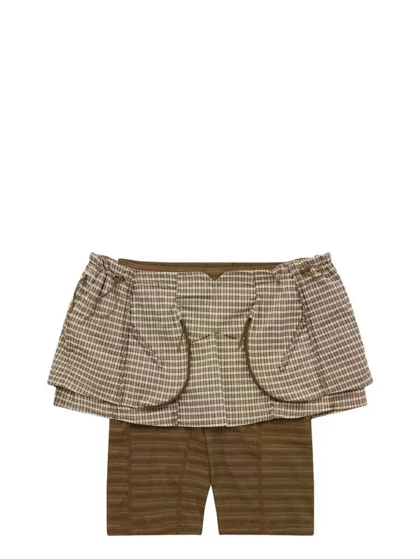 Nike X Knwls Check-pattern Mini Skirt - Neutrals