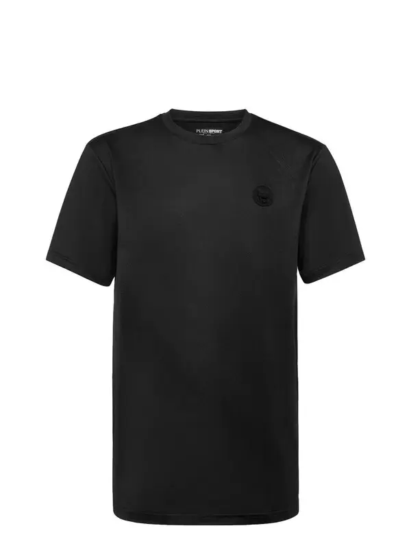 PLEIN SPORT Perforated Logo Plaque T-shirt - Black