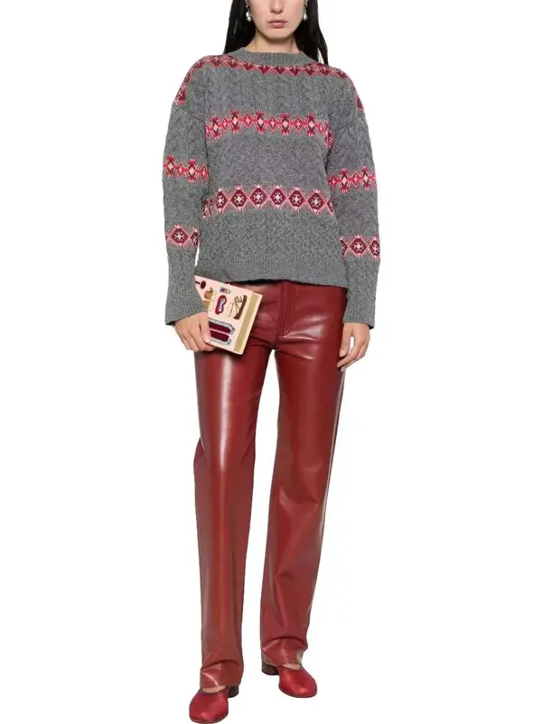 CECILIA PRADO Patterned Crew Neck Sweater - Grey