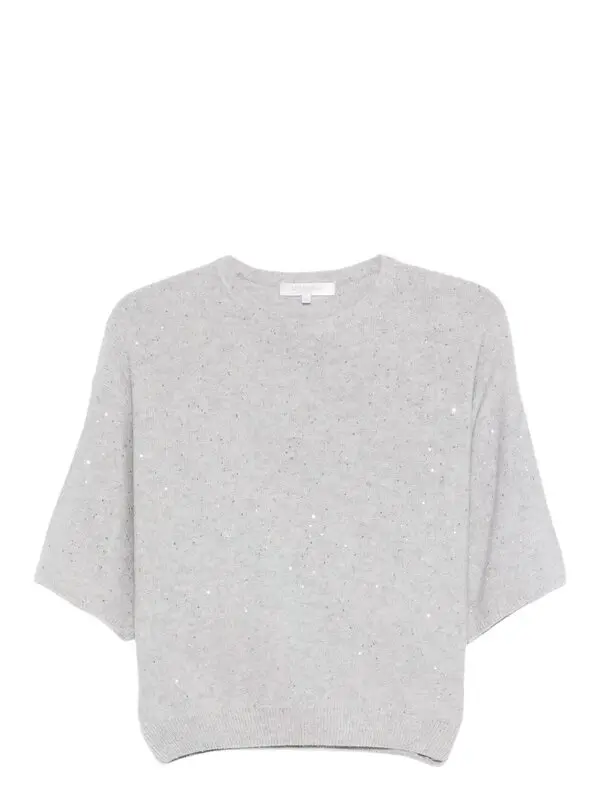 Antonelli Firenze Lucilla Sequin Embellished Top - Grey