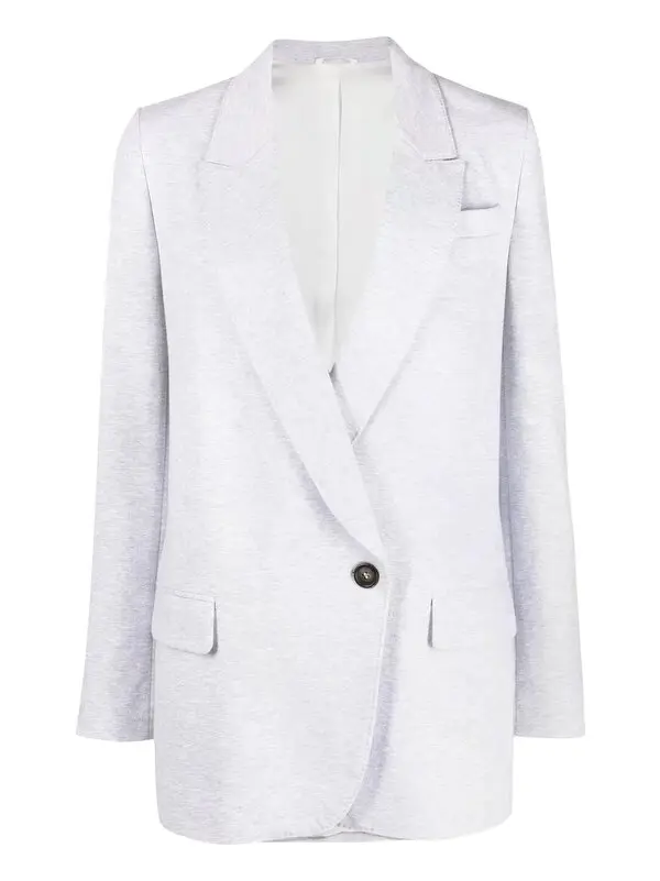Brunello Cucinelli Cotton-blend Jersey Blazer - Grey