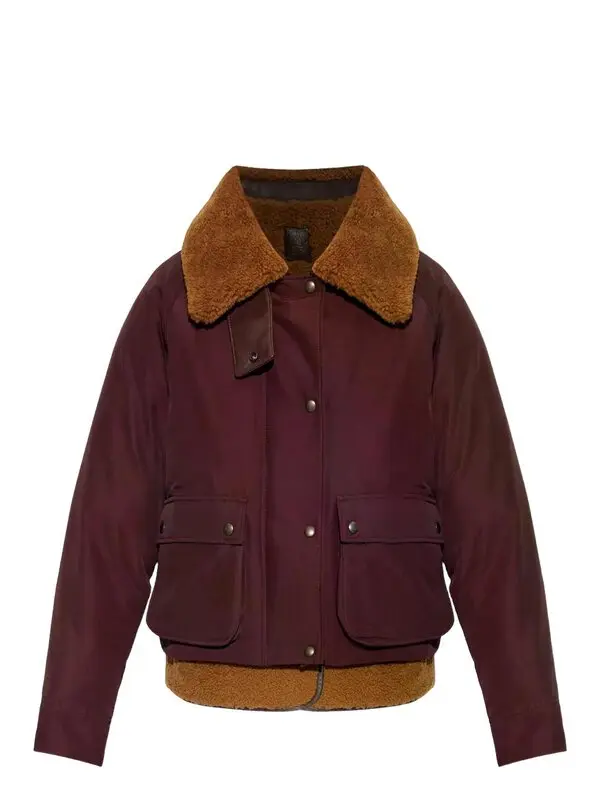 Loewe Shearling Collar Puffer Jacket - Red