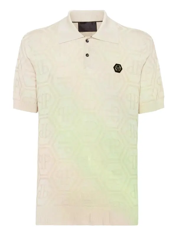 Philipp Plein Jacquard Monogram Polo Shirt - Neutrals