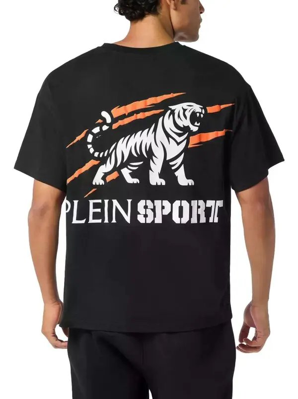 PLEIN SPORT Graphic-print Round-neck T-shirt - Black