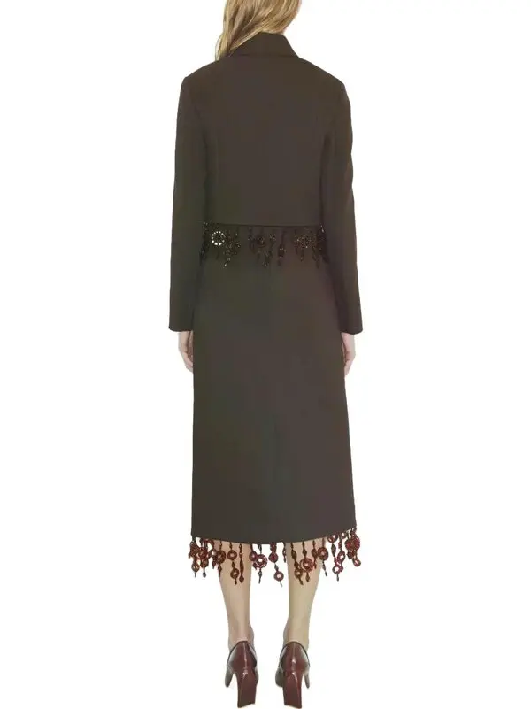 Tory Burch Embellished Crepe Midi Skirt - Brown