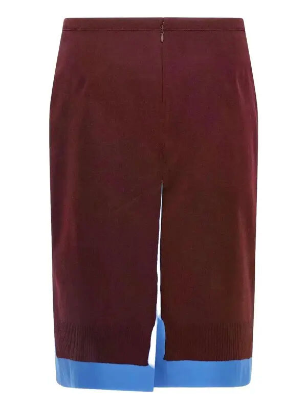 Miu Miu Embroidered Logo Midi Skirt - Red