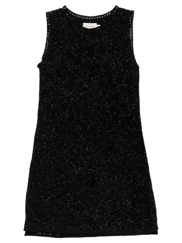 CECILIA PRADO Sleeveless Beaded Textured Knit Dress - Black