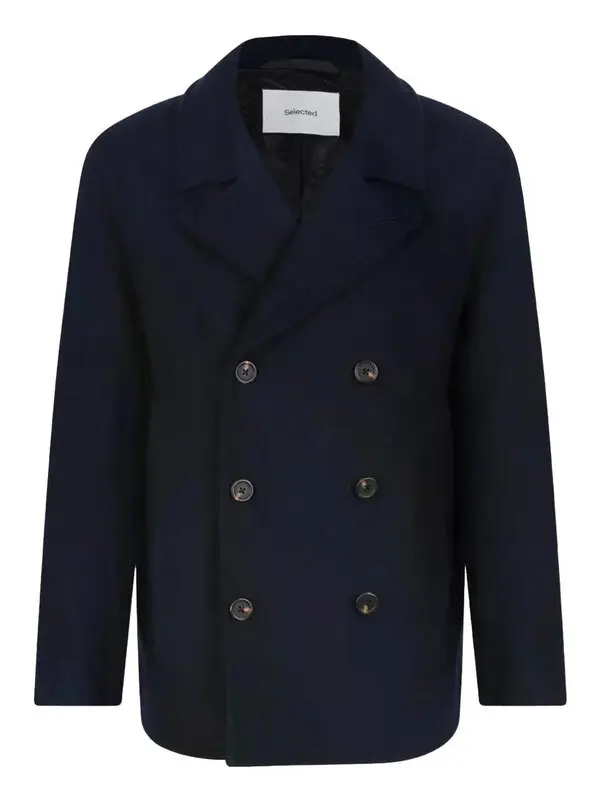 SELECTED Double-breasted Jacket - Blue
