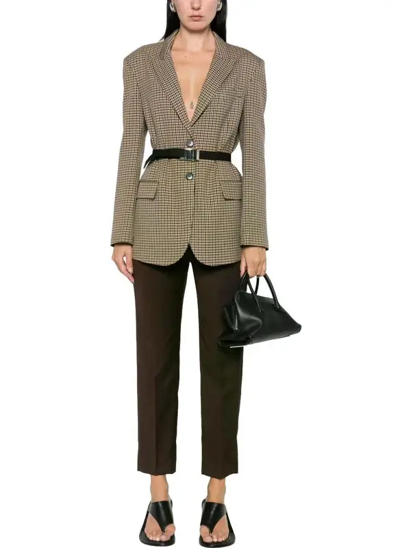 DRHOPE Tailored Pressed-crease Trousers - Brown