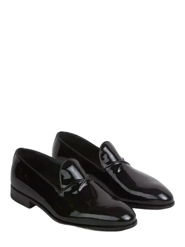 Bontoni Barone Tux Leather Loafers - Black