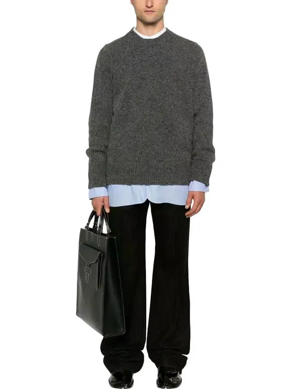 MAISON MARGIELA Wool Knit Crew Neck Sweater - Grey