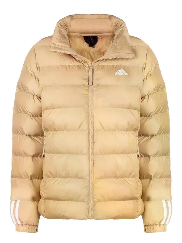 Adidas Embroidered-logo Padded Jacket - Neutrals