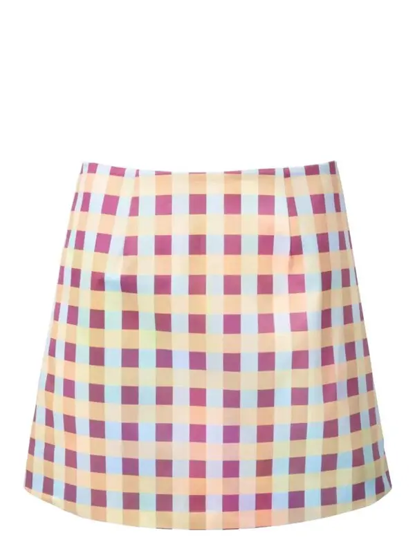 Lhd Ingham Citadelle Check Pattern Skirt - Neutrals