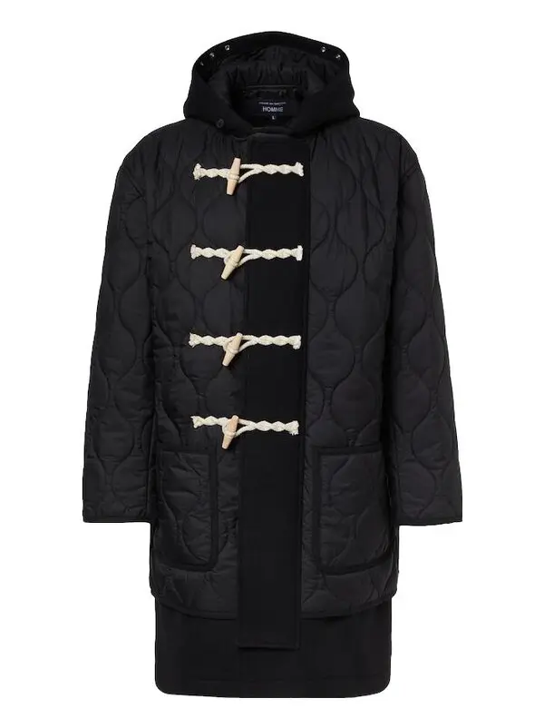 Comme Des Garçons Quilted Wool Duffle Coat - Black