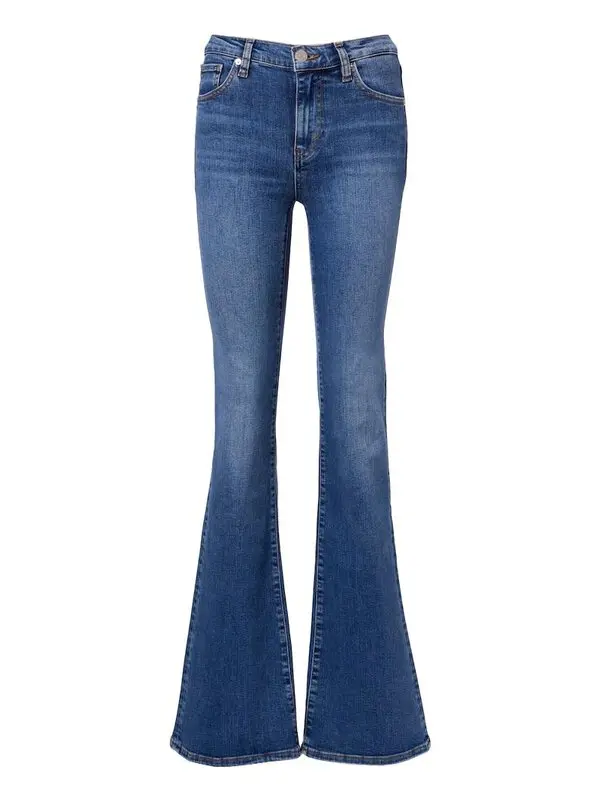 FRAME Icon Long Mid-rise Flared Jeans - Blue