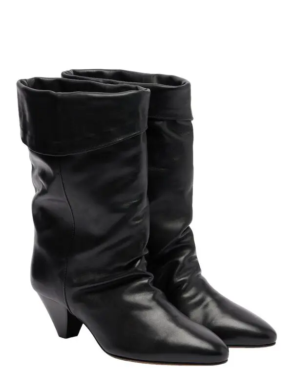 Isabel Marant Étoile Dalby Leather Ankle Boots - Black