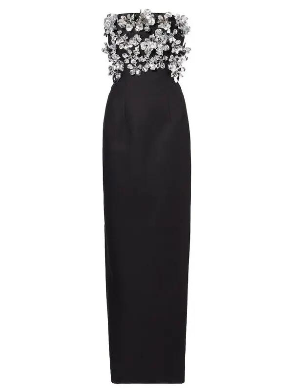 EMILIA WICKSTEAD Laelia Floral Embellished Gown - Black