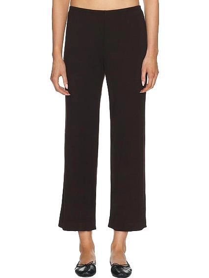 Donni. The Baby Rib Scallop Pant - Espresso