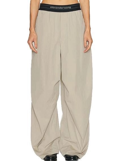Alexander Wang Mid Rise Pleated Knee Pant - Stone