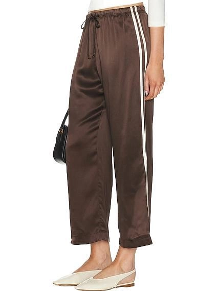 Donni. The Silk Stripe Crop Pant - Espresso