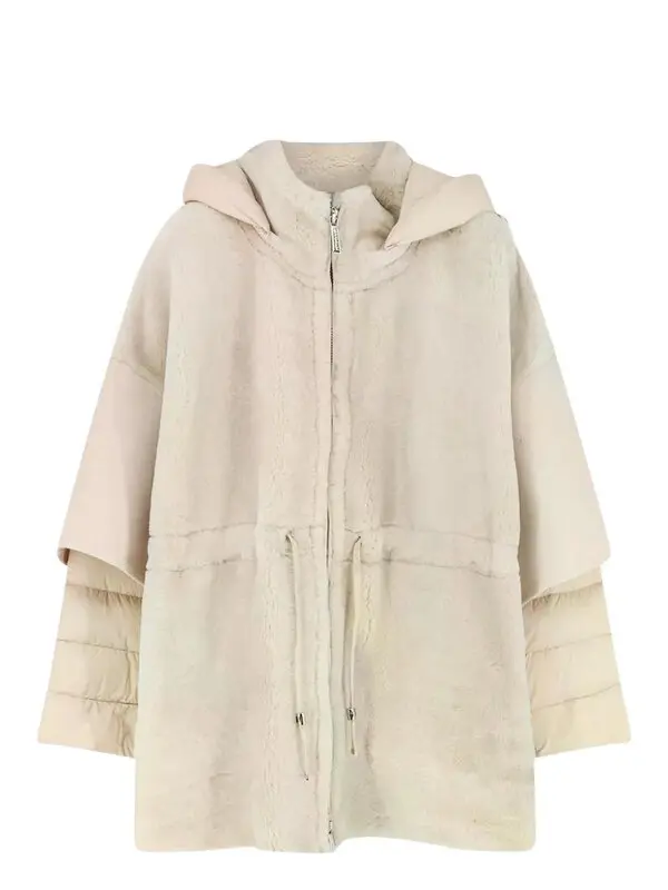 MOORER Padded Sleeve Hooded Coat - Neutrals