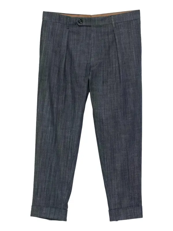 BERWICH Chiaia Pleated Trousers - Blue