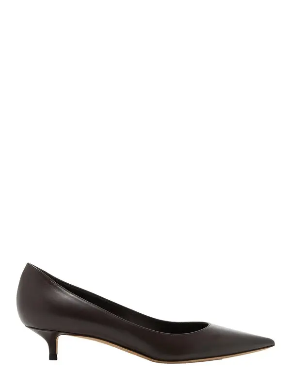 JIMMY CHOO Amelia Leather Pointed Toe Low Heel Pumps - Brown