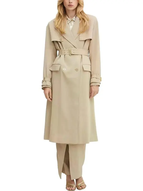 MARCIANO Belted Double-breasted Coat - Neutrals
