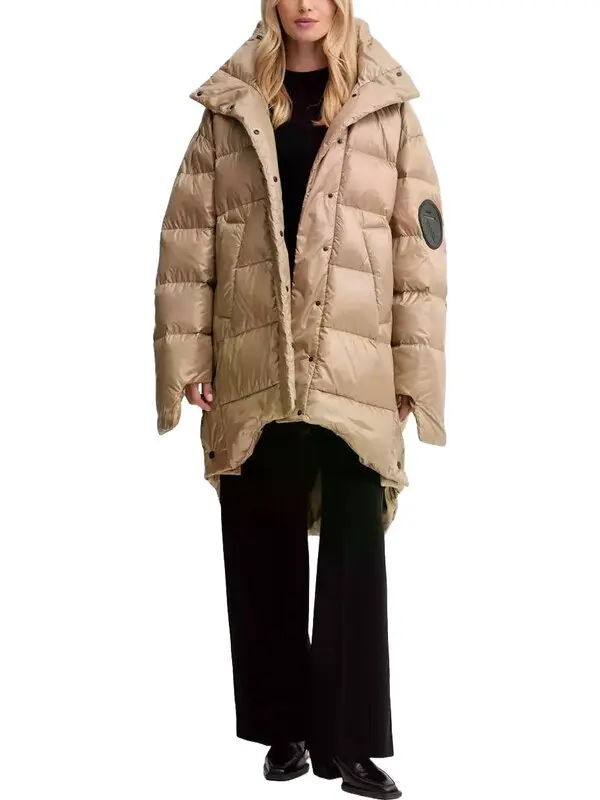 MMC STUDIO Quilted High Neck Coat - Neutrals