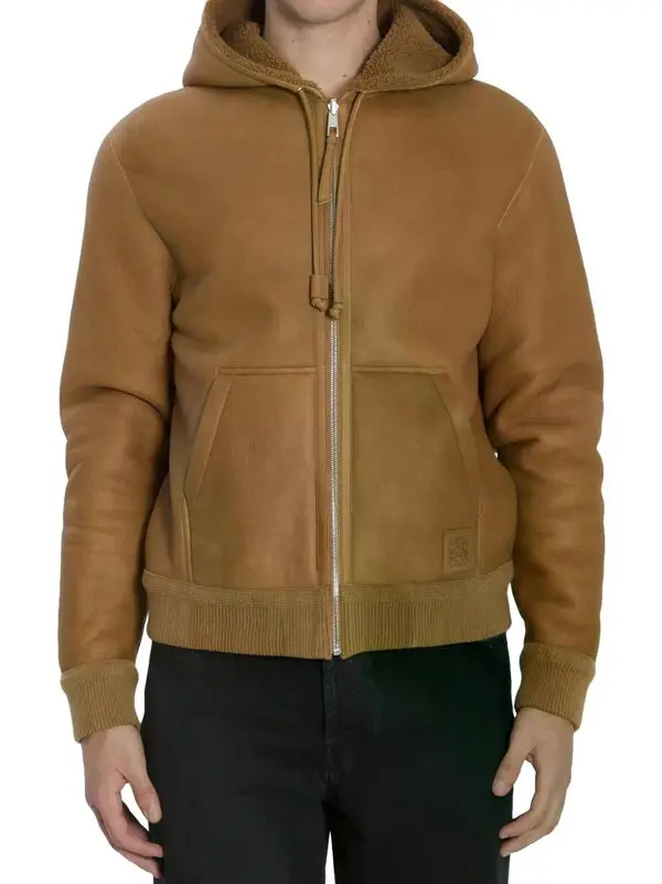 Loewe Hooded Reversible Leather Jacket - Neutrals