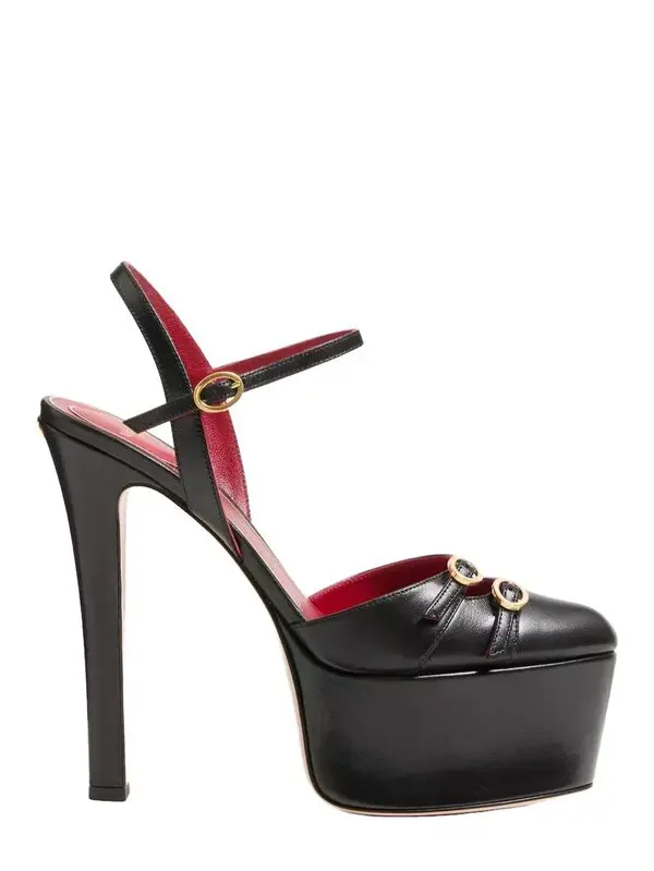 Valentino Garavani Crasher Platform Pumps In Kidskin 145mm - Black