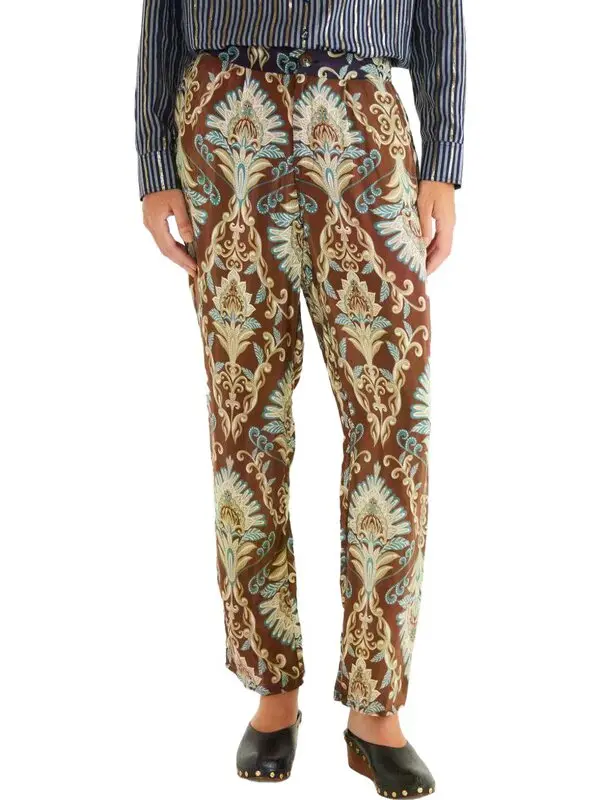 Farm Rio Arabesque Print Tailored Trousers - Brown