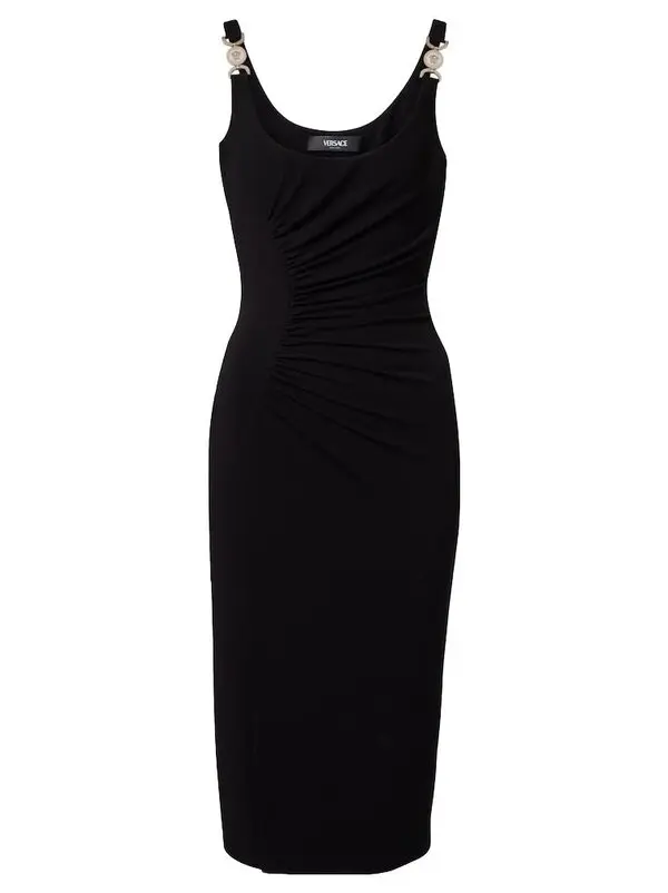 Versace Medusa Crepe Jersey Cocktail Dress - Black
