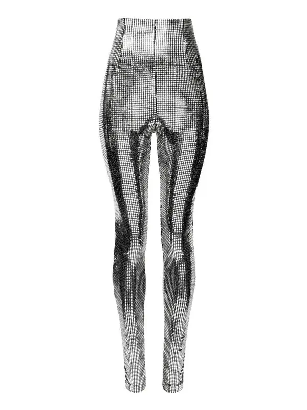 MAISON MARGIELA Sequinned Tailored Trousers - Silver