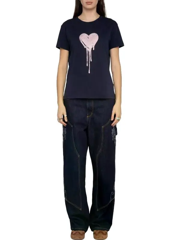 Zadig&Voltaire Walk Heart Strass T-shirt - Blue
