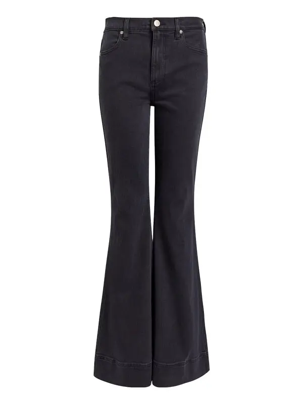 Alice + Olivia Embroidered Bell-bottom Jeans - Black